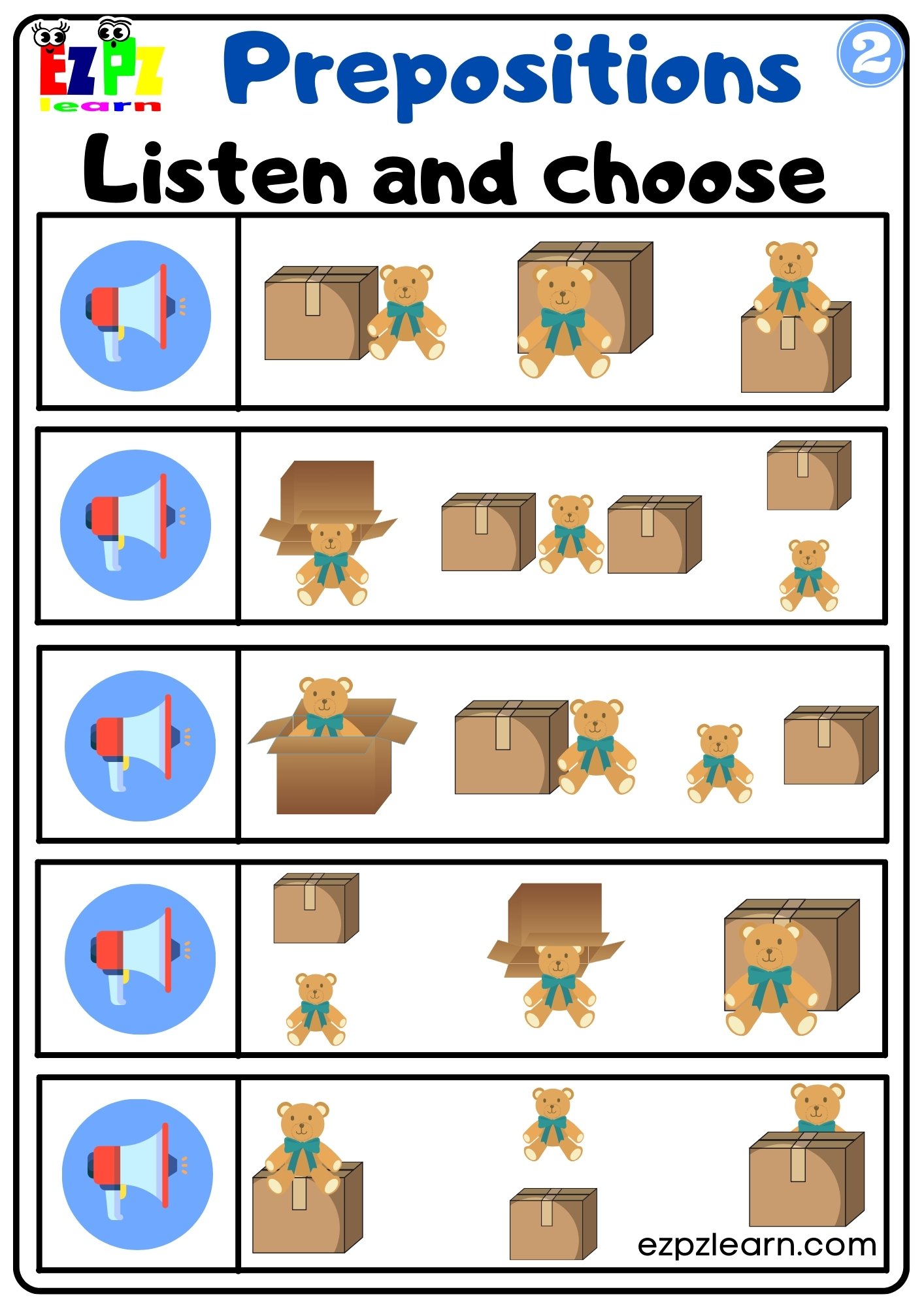 Prepositions of Place Vocabulary Interactive Worksheet Listen and ...